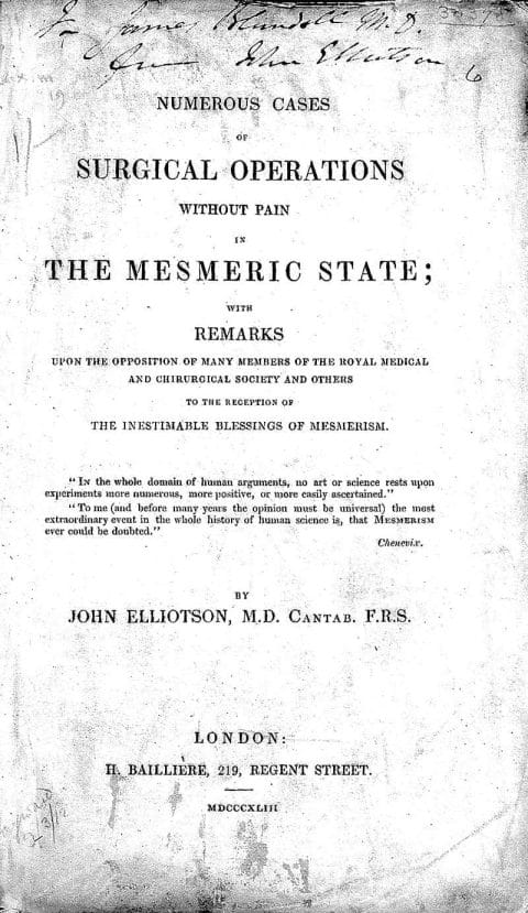 The brief and strange history of mesmerism and surgery - Hektoen ...